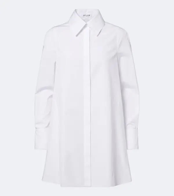 Alaïa Cotton Poplin Mini Dress - White