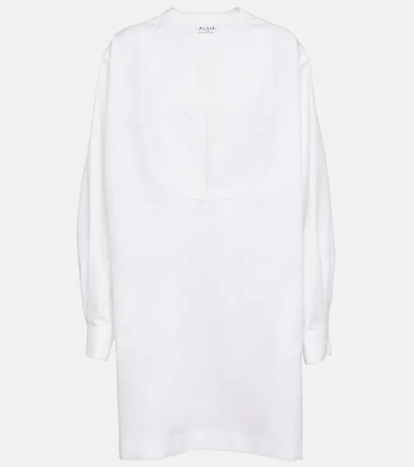 Alaïa Cotton Poplin Minidress - White