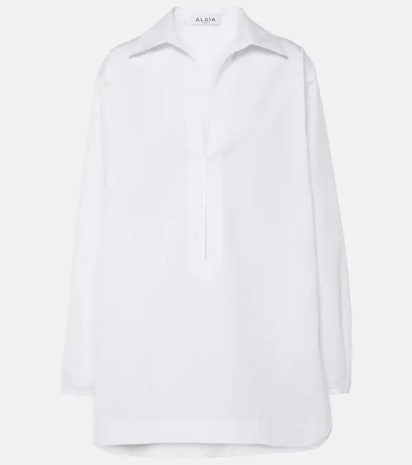 Alaïa Cotton Poplin Minidress - White