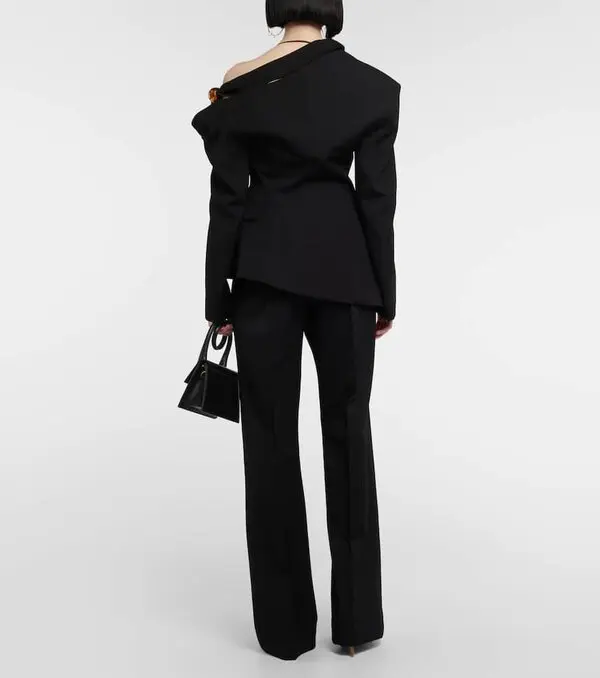 Jacquemus La Veste Baska Linen-Blend Blazer In Black - 30% Off