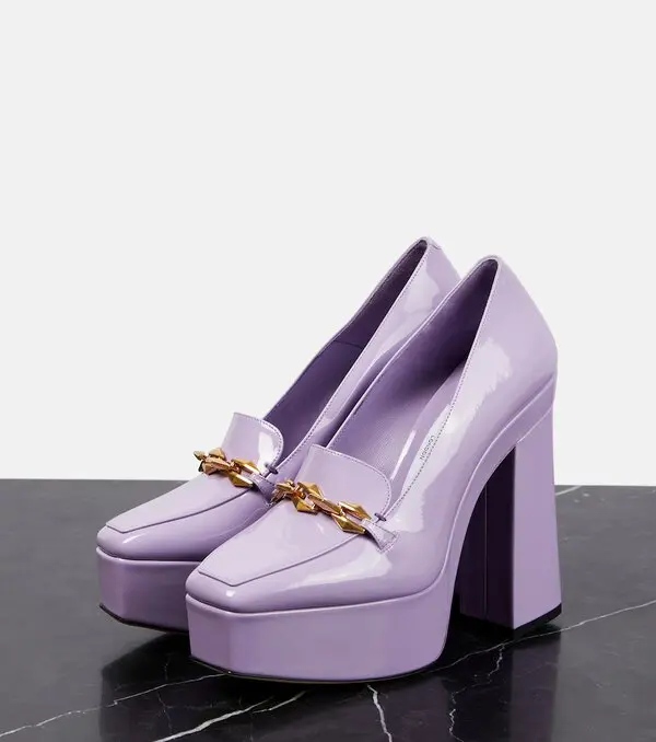 JIMMY CHOO Diamond Tilda Embellished Patent Leather Pumps