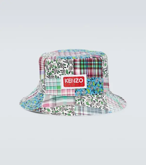 Kenzo Checked Cotton And Silk Bucket Hat - Multicoloured