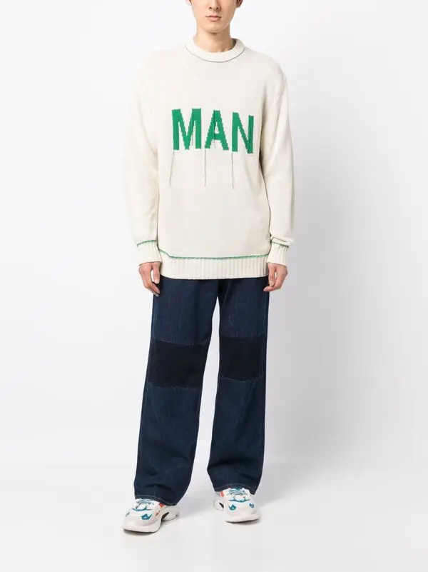 Junya Watanabe Jacquard-logo Knitted Sweatshirt