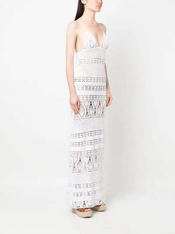 Dsquared2 Cotton Crochet Knit Maxi Dress