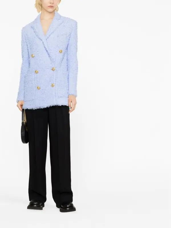 Balmain Oversized Double-breasted Tweed Blazer