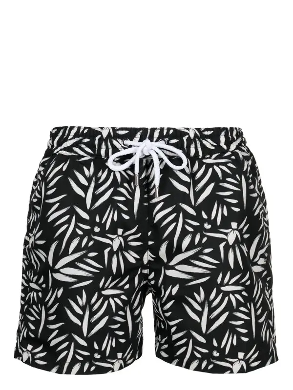 Frescobol Carioca Abstract-print Swim Shorts - Black