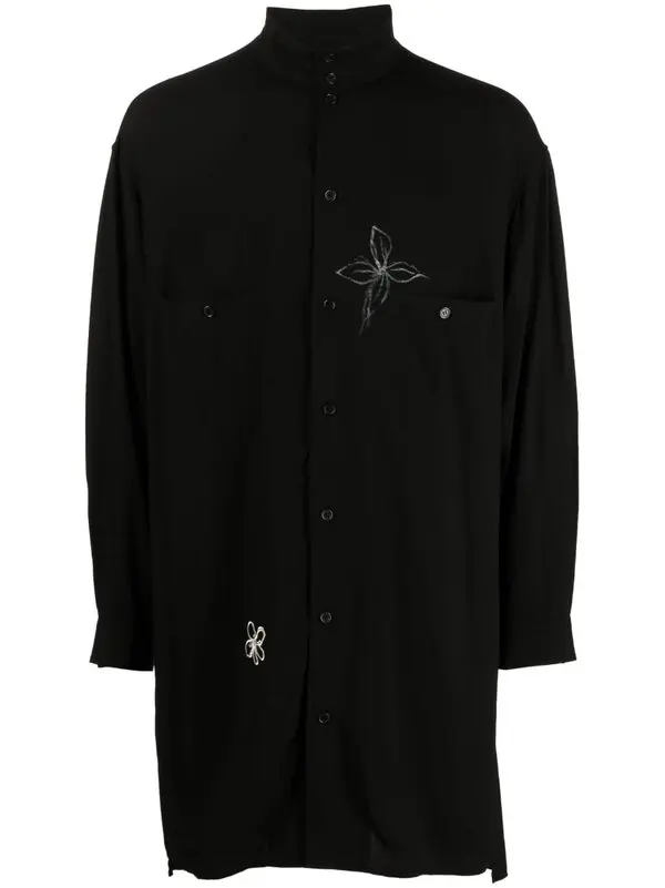Yohji Yamamoto Flower-doodle Long Shirt