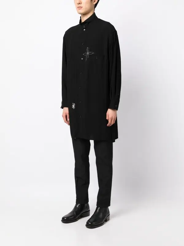 Yohji Yamamoto Flower-doodle Long Shirt