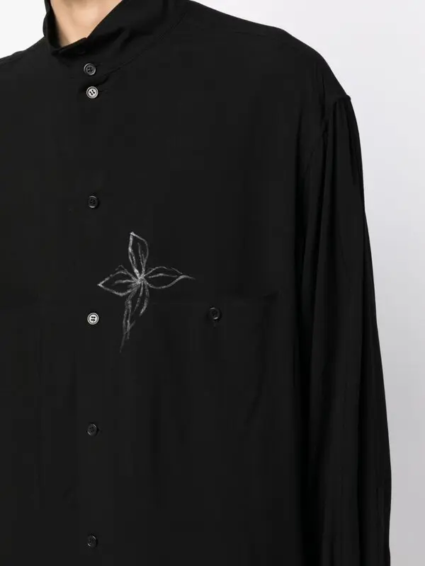 Yohji Yamamoto Flower-doodle Long Shirt