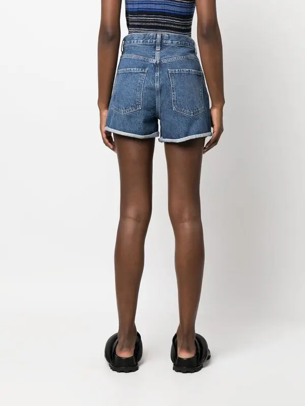 AGOLDE Rolled-hem Denim Shorts - Blue