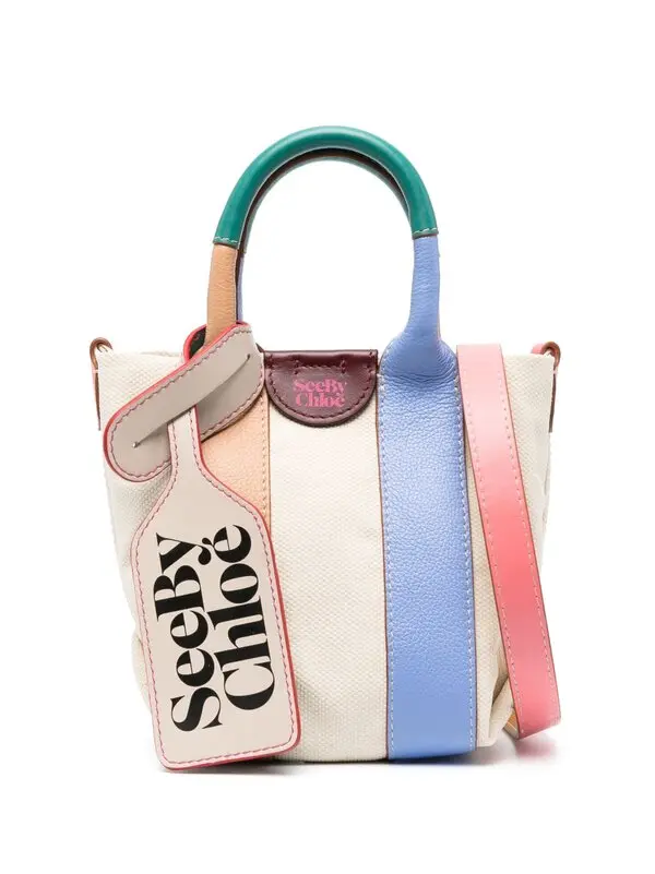 See By Chloé Mini Laetizia Leather Tote Bag - Neutrals | Editorialist