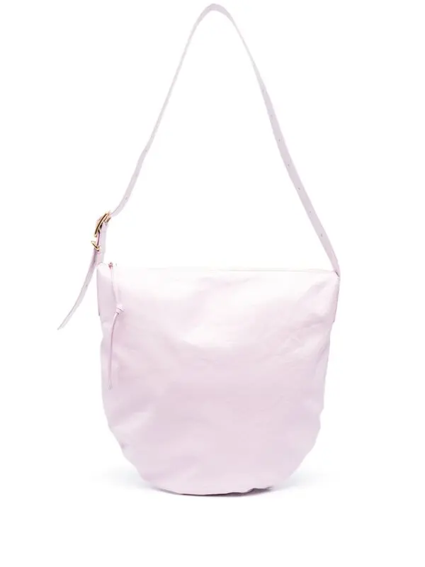 JIL SANDER Crinkled Leather Shoulder Bag - Pink
