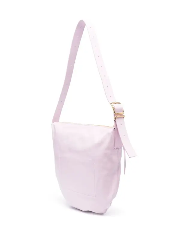 Jil Sander Crinkled Leather Shoulder Bag - Pink - 49% Off