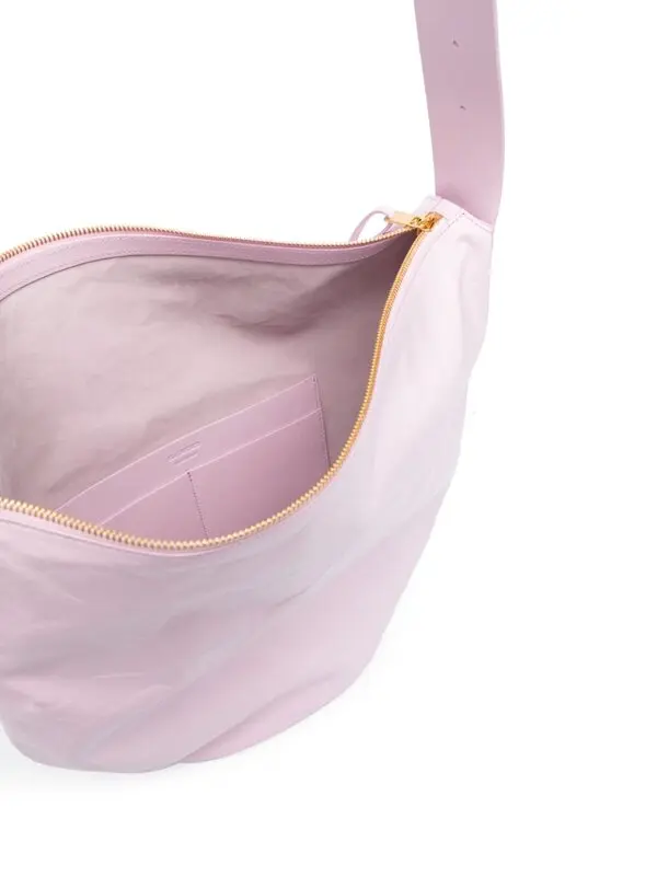 JIL SANDER Crinkled Leather Shoulder Bag - Pink