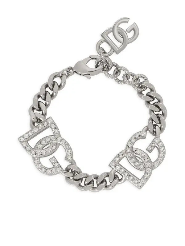 Dolce & Gabbana Dg Logo Chain-link Bracelet - Silver