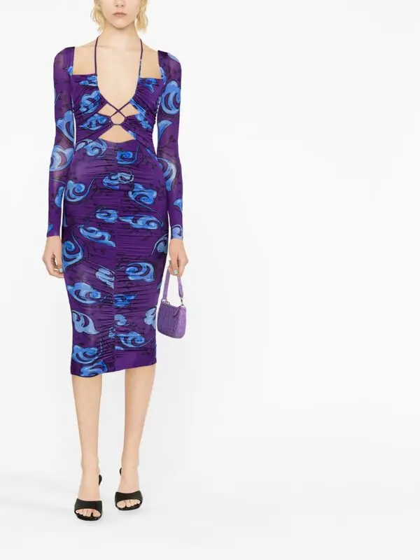 Versace Floral-print Midi Dress