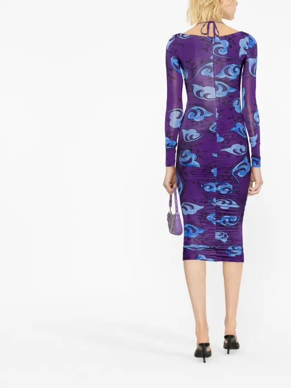 Versace Floral-print Midi Dress