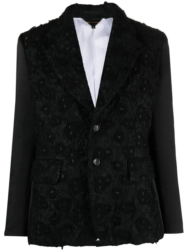Comme Des Garçons Embroidered Single-breasted Blazer