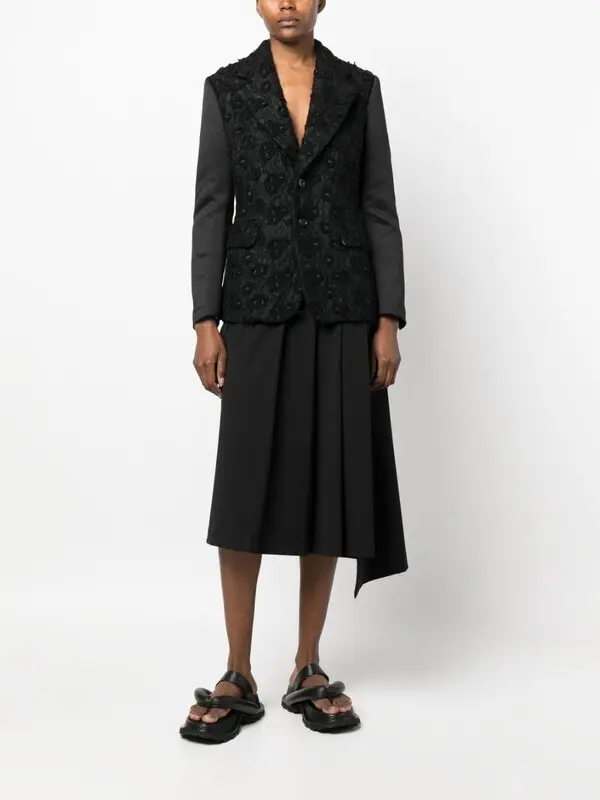 Comme Des Garçons Embroidered Single-breasted Blazer