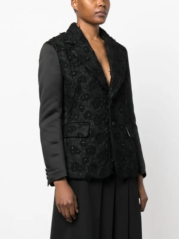 Comme Des Garçons Embroidered Single-breasted Blazer