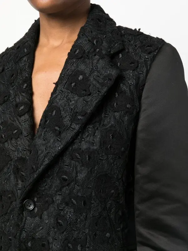 Comme Des Garçons Embroidered Single-breasted Blazer