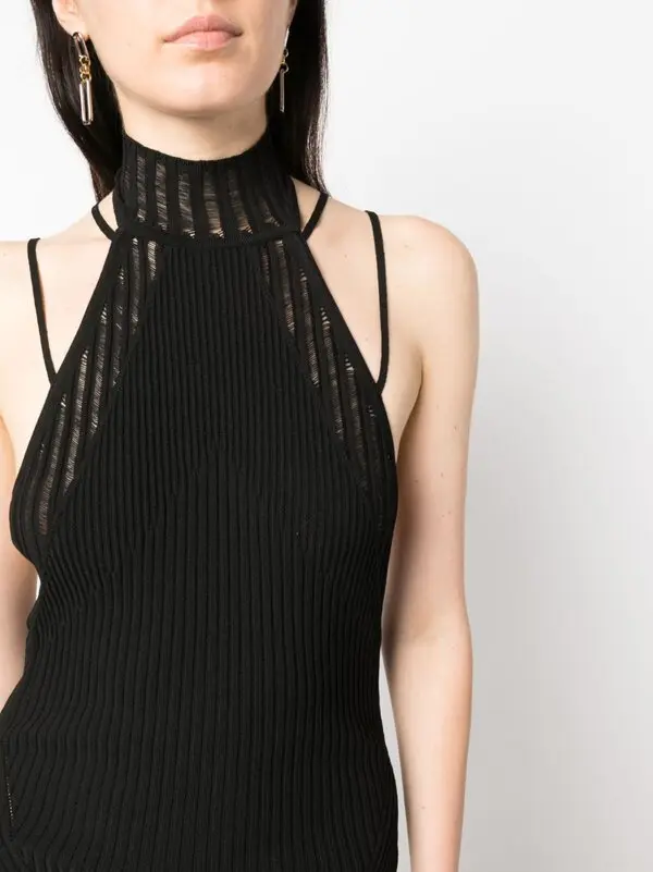 ANDREĀDAMO Halterneck Knitted Midi Dress - Black