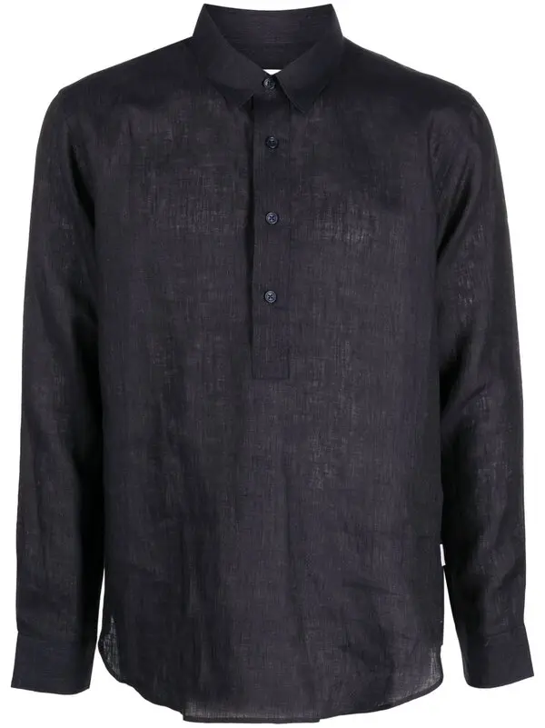 Orlebar Brown Long-sleeve Linen Shirt - Blue