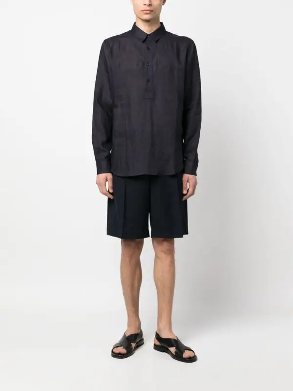 Orlebar Brown Long-sleeve Linen Shirt - Blue