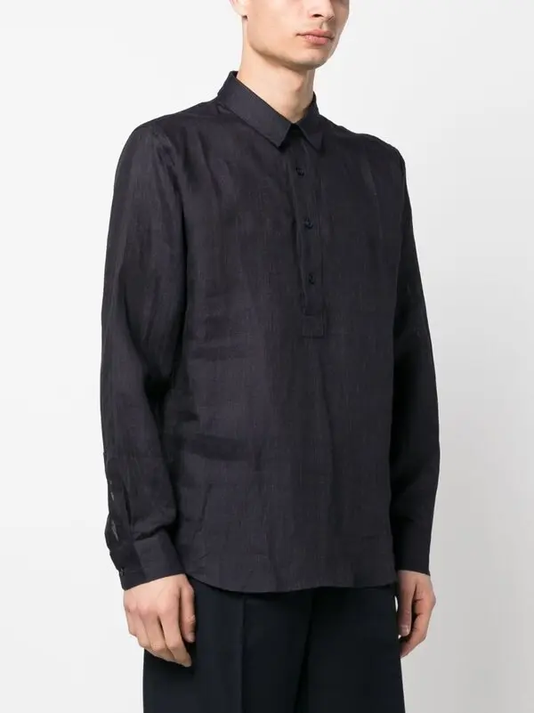 Orlebar Brown Long-sleeve Linen Shirt - Blue