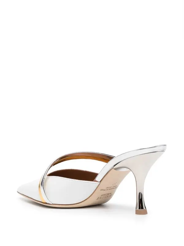 MALONE SOULIERS Pointed-toe 80mm Leather Mules - White
