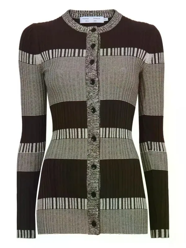 Proenza Schouler White Label Striped Rib-knit Cardigan