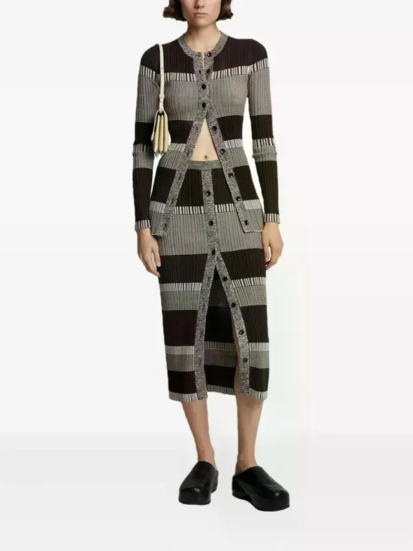 Proenza Schouler White Label Striped Rib-knit Cardigan