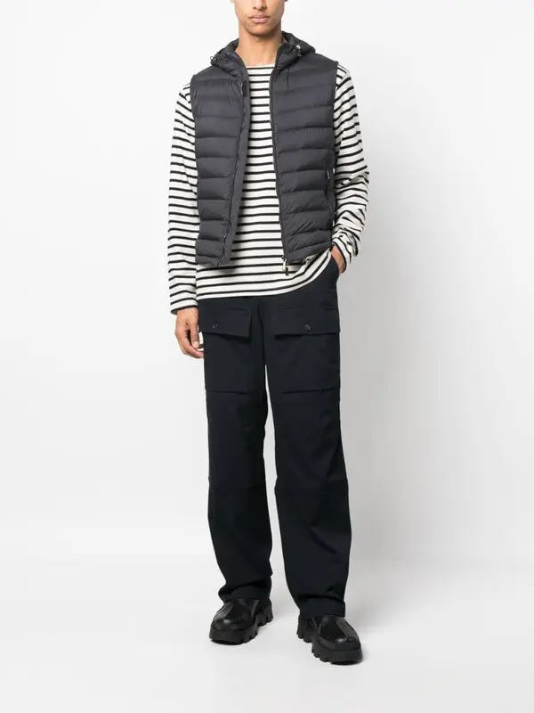 MOORER Zipped Hooded Gilet