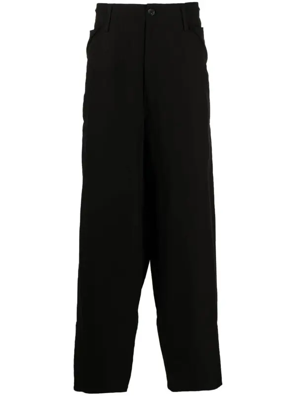 Yohji Yamamoto Side-button Cotton-blend Trousers