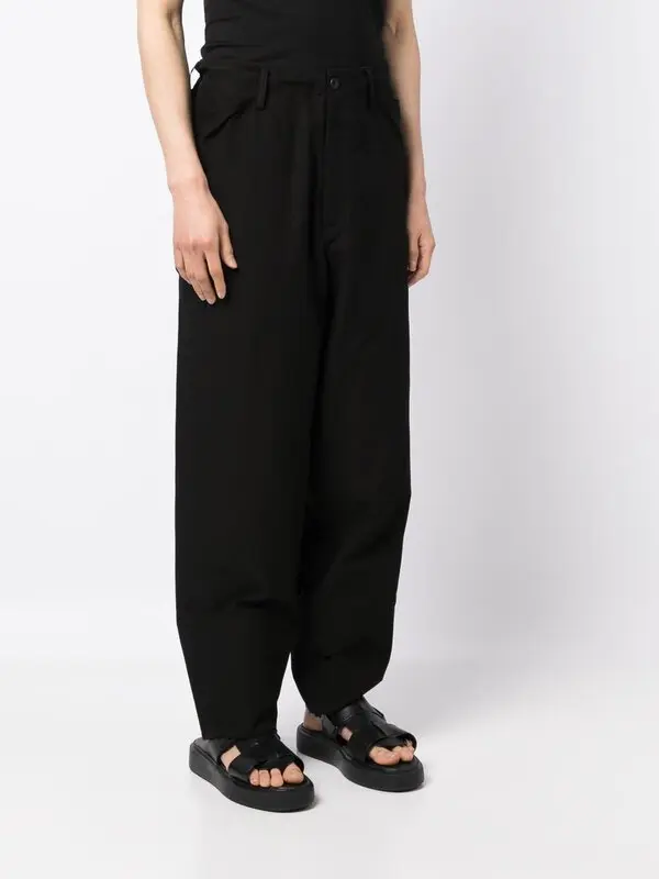 Yohji Yamamoto Side-button Cotton-blend Trousers