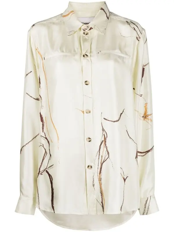 Nanushka Oversized Printed Silk Shirt