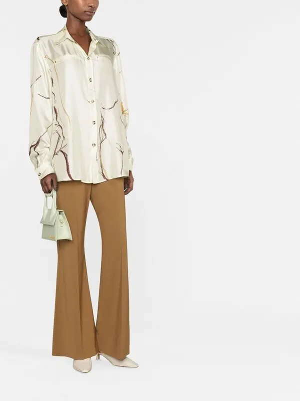Nanushka Oversized Printed Silk Shirt