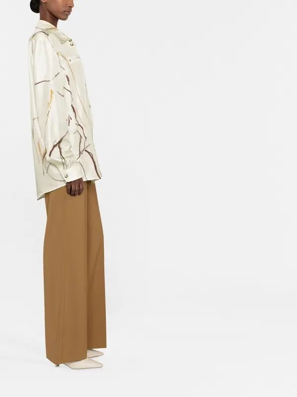 Nanushka Oversized Printed Silk Shirt