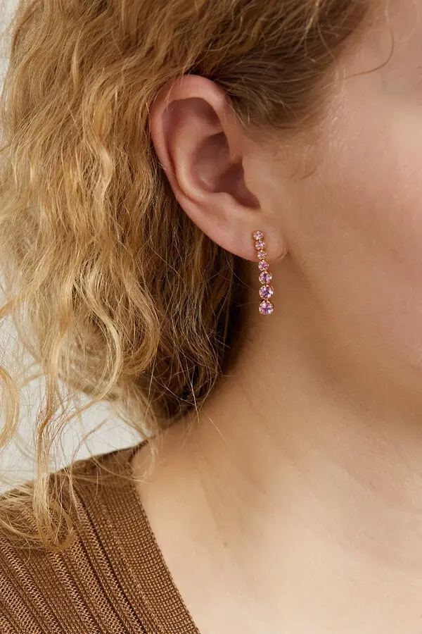 JENNIFER MEYER Small Graduated 18-karat Sapphire Earrings