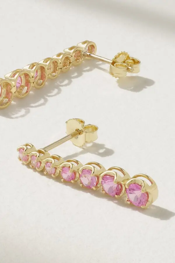 JENNIFER MEYER Small Graduated 18-karat Sapphire Earrings