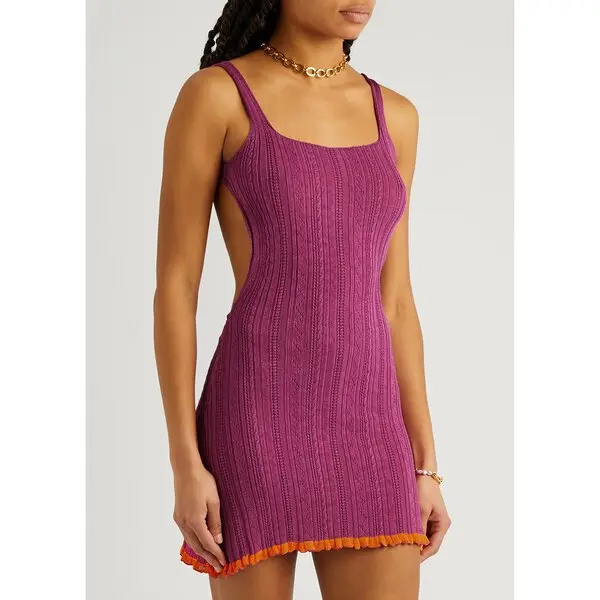 Gimaguas Cosi Ribbed-Knit Mini Dress In Pink - 58% Off | Editorialist