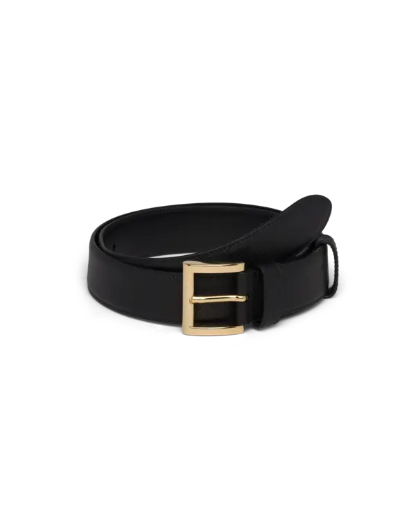 Prada Saffiano Leather Belt - Black