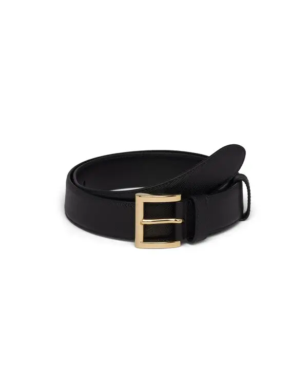 Prada Saffiano Leather Belt - Black