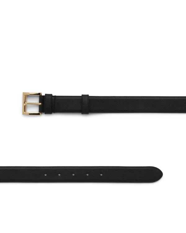 Prada Saffiano Leather Belt - Black