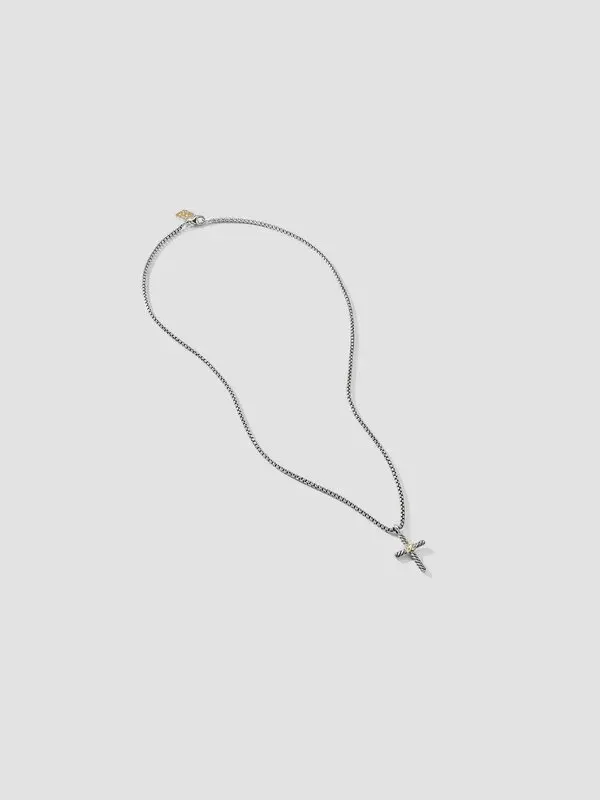 David Yurman Petite X Cross Necklace In Sterling