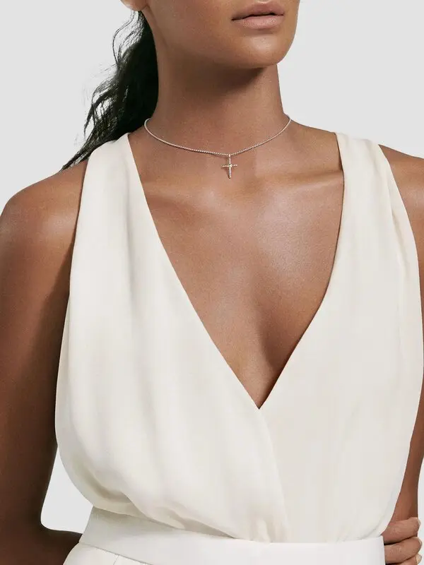 David Yurman Petite X Cross Necklace In Sterling