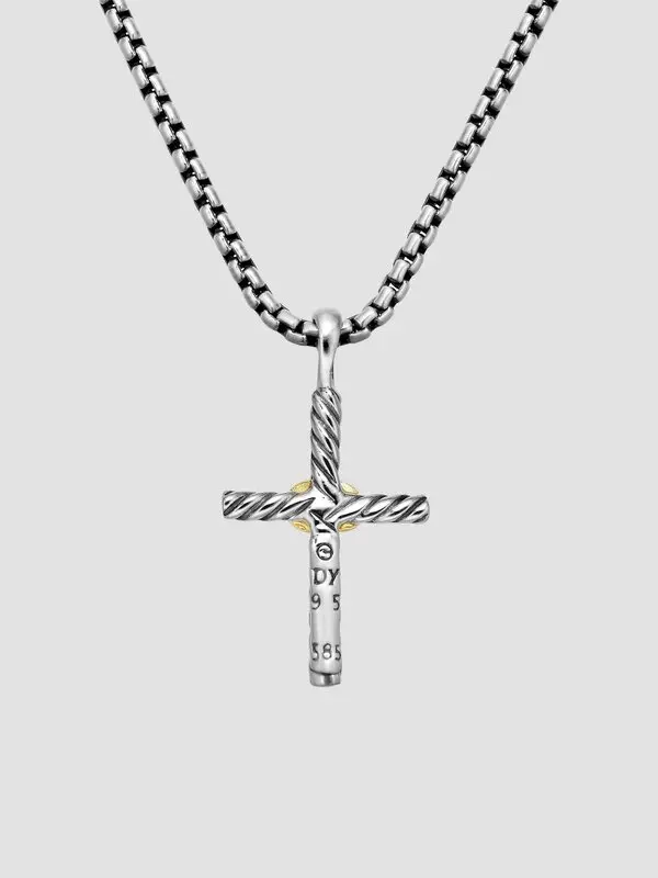 David Yurman Petite X Cross Necklace In Sterling