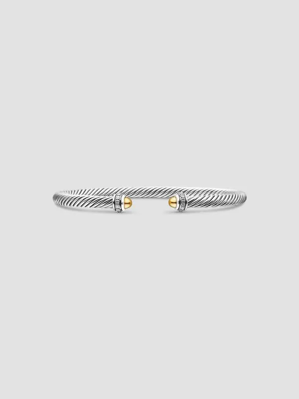 David Yurman Cable Classics Color Bracelet With 18k Yellow Gold Domes And Pavé Diamonds - Gold Dome
