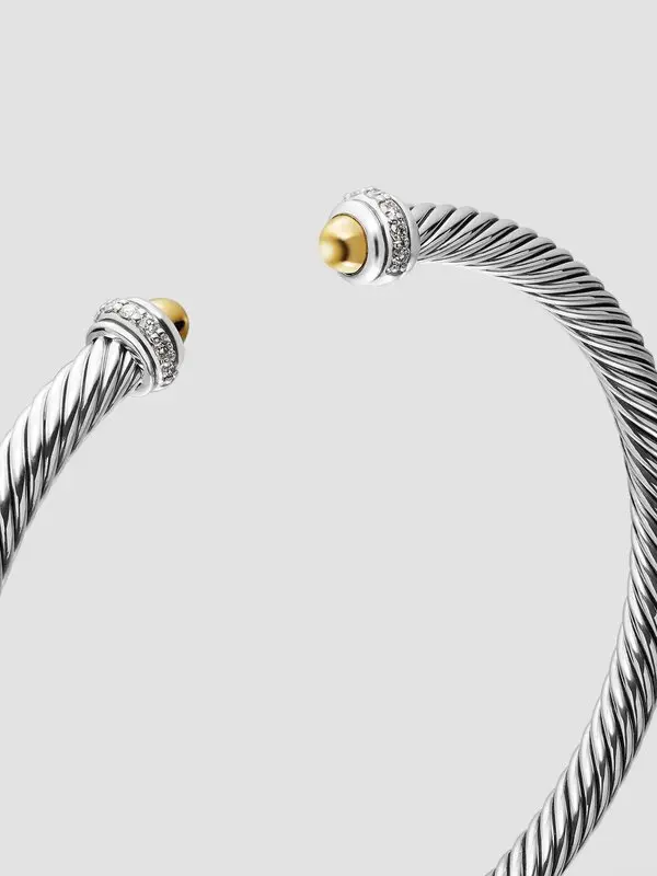 David Yurman Cable Classics Color Bracelet With 18k Yellow Gold Domes And Pavé Diamonds