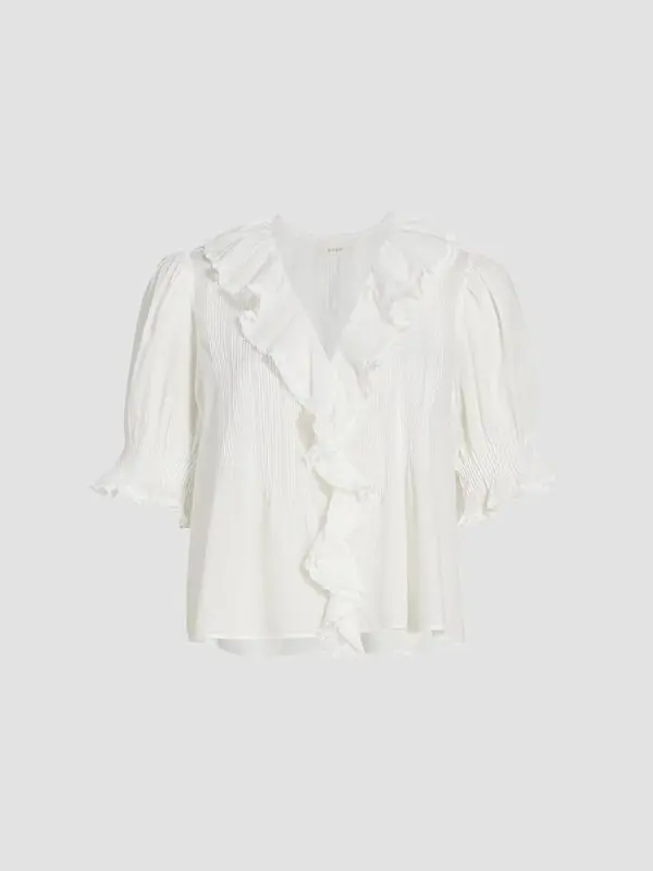 DÔEN Henri Ruffled Top - Salt